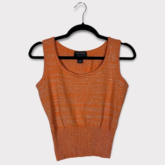 St. John | Tops | St John Metallic Knit Tank Top Small Metallic Shimmer ...